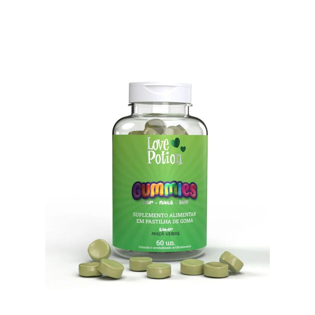 Gummies Hair Nails Skin Food Supplement Vitamins Green Apple Love Poti