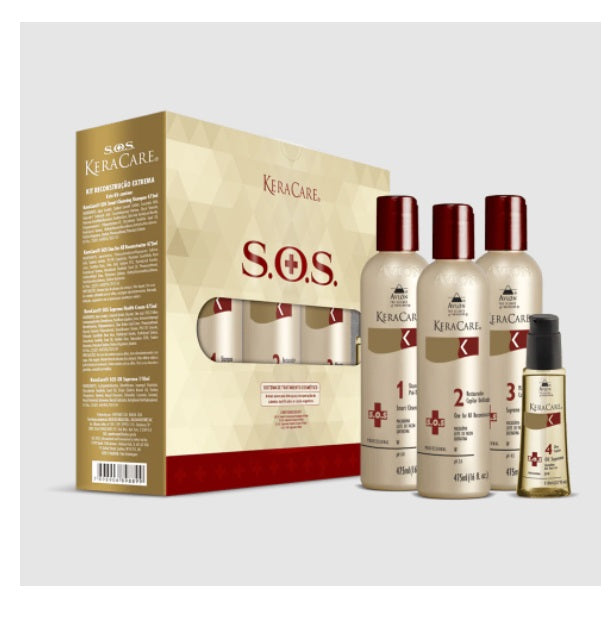 KeraCare SOS Hair Reconstructor Treatment Recovery Resistance Kit 4 It