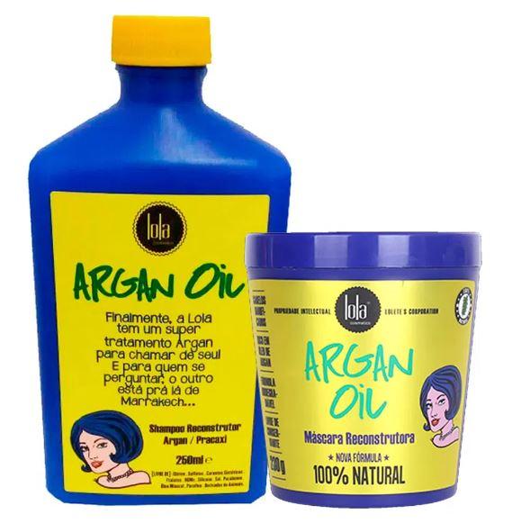 Natural New Formula Reconstruction Argan Oil Kit 2 Products - Lola Cos