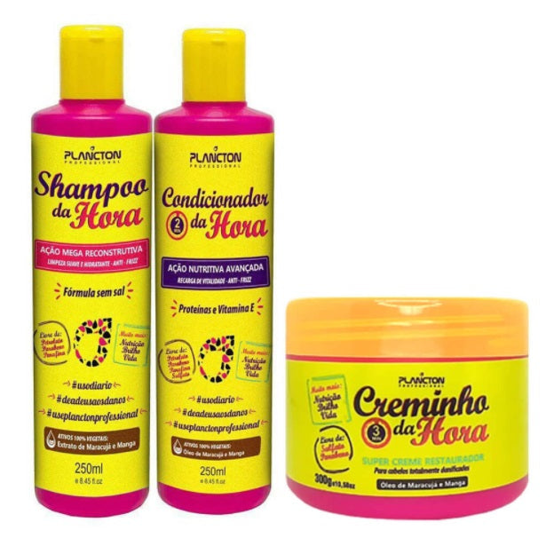 Da Hora Passionfruit Mango Home Care Daily Hair Treatment Kit 3 Itens